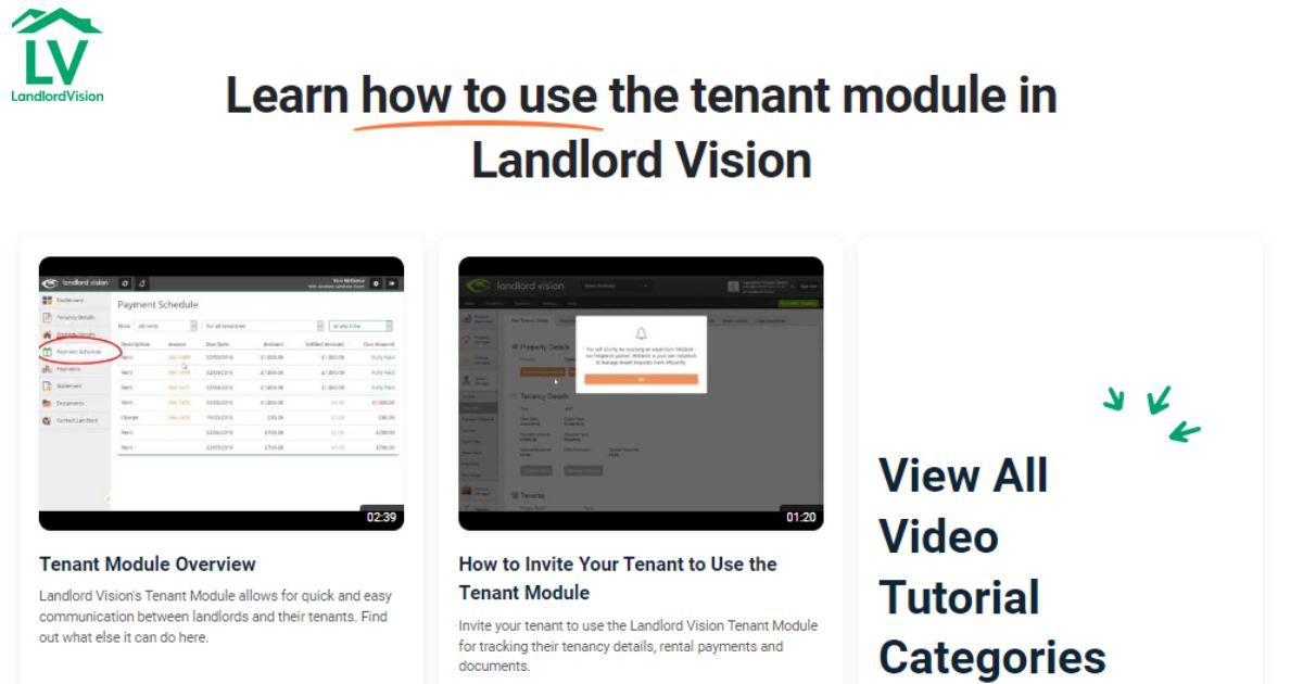 Video Tutorials: Tenant Module | Landlord Vision