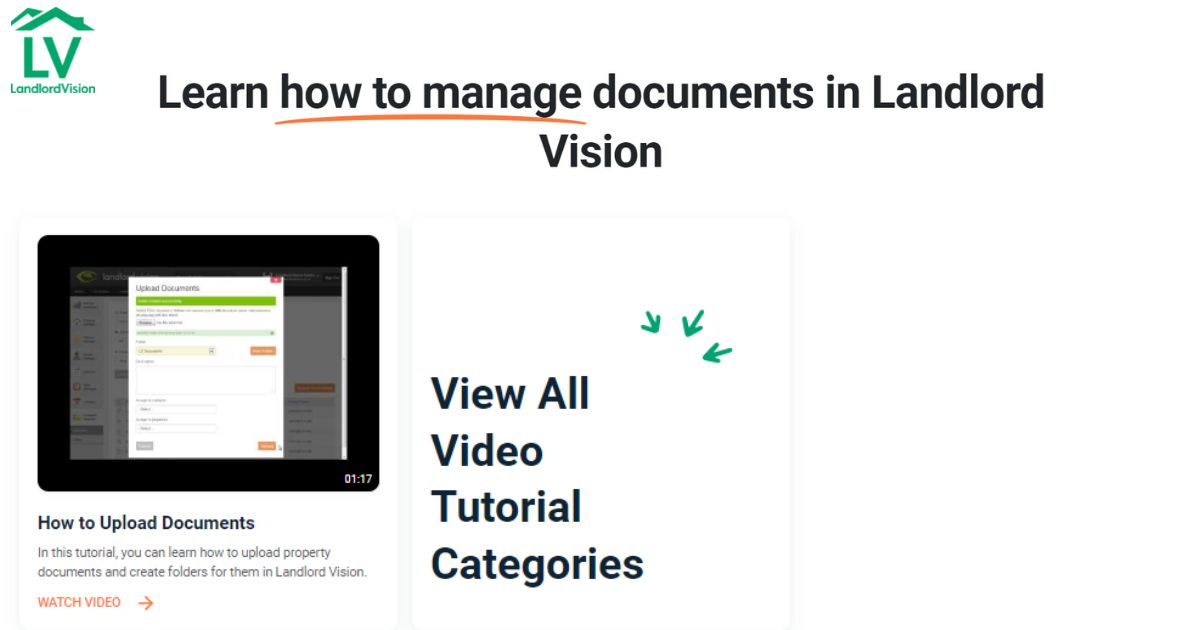Video Tutorials: Managing Documents | Landlord Vision